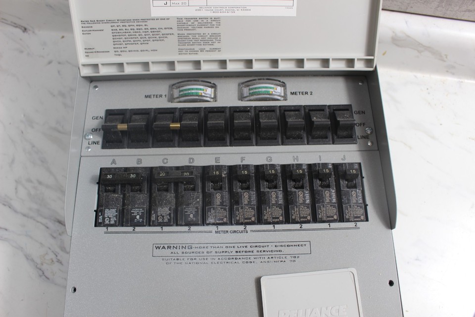 Reliance Controls Pro/Tran 2 manual transfer switch generator switch | eBay