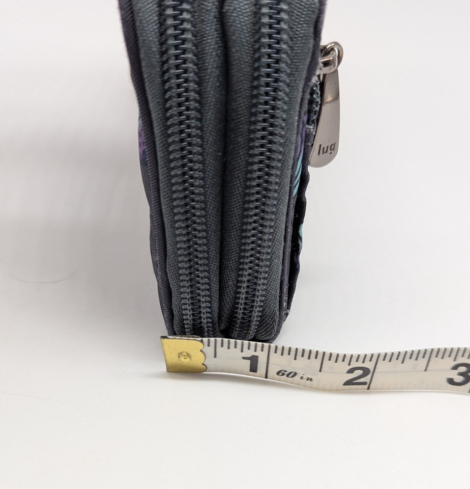 Lug Splits XL Zip Around RFID Wallet Charcoal Gray Butterfly Quilted NO ...