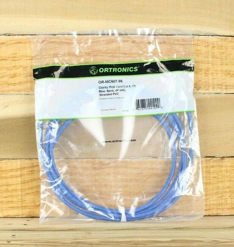 NEW Lot of 5 Ortronics CAT 6 Patch cable RJ-45 (M) 2.1m Snagless Blue ...
