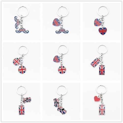 Souvenir Gift Heart Pendant Union Jack Keyring GB British Flag UK Flag ...