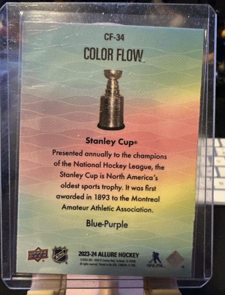 2023-24 Allure Color Flow Blue Purple #CF34 Stanley Cup SSP 1:800 Packs ...