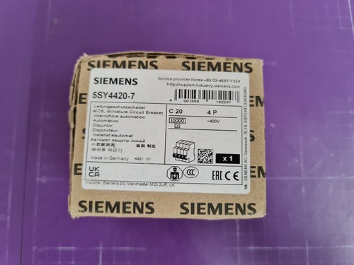 Siemens LS-Schalter 10KA,4p,C,20A,T=70mm 5SY4420-7 - 4001869182247 - UR ...