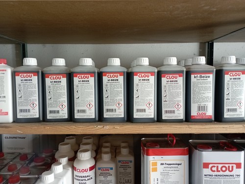 1L Clou KF kratzfeste Beize Holzbeize Wasserbeize Möbelbeize Farbwahl ...