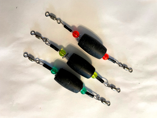 3 In-line Carolina Rig weights. Deep Trolling. 1oz. wt. Lead Free ...
