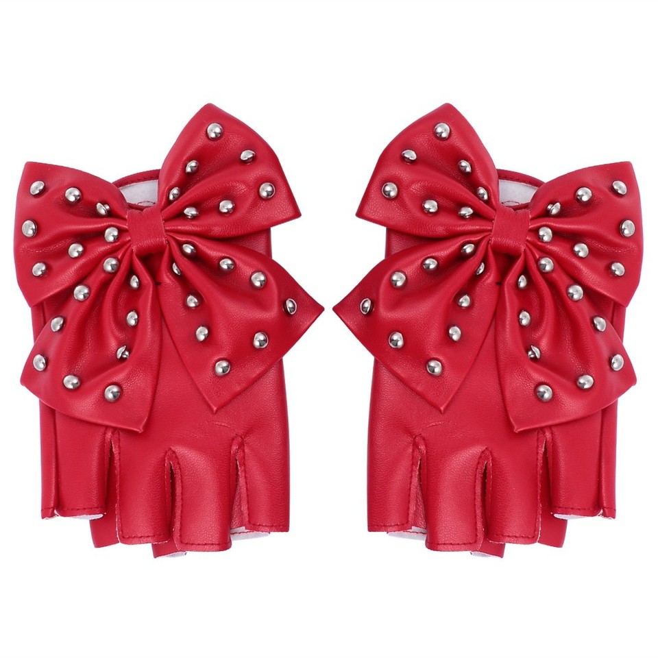 1 Pair of Half-finger Glove Lady Dancing Performance Bow-knot Glove ...