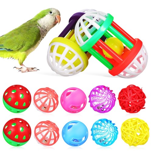 12 Pcs Budgie Ball Toy Parrots Balls Bird Toys for Congue Bell ...