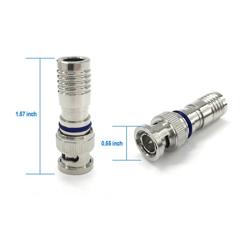 ENS Male BNC Compression Connector, RG59 Coax Cable Adapter, 50 PCs | eBay