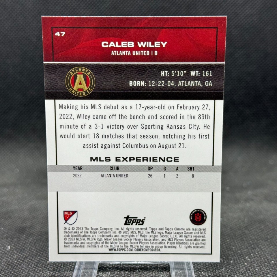 Caleb Wiley 2023 Topps Chrome MLS Aqua Lava /125 Atlanta United FC #47 ...