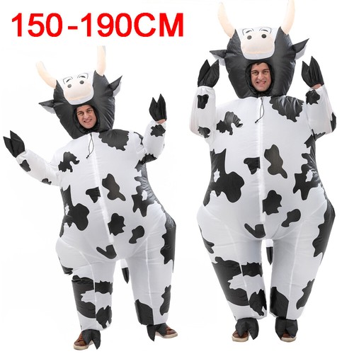 Cow Farm Animal Adult Inflatable Fan Blow Up Mascot Barn Funny Costume ...