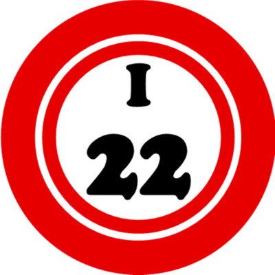 I 22 I22 Bingo Ball - 100 Pack Circle Stickers 3" x 3" Hobby Number ...