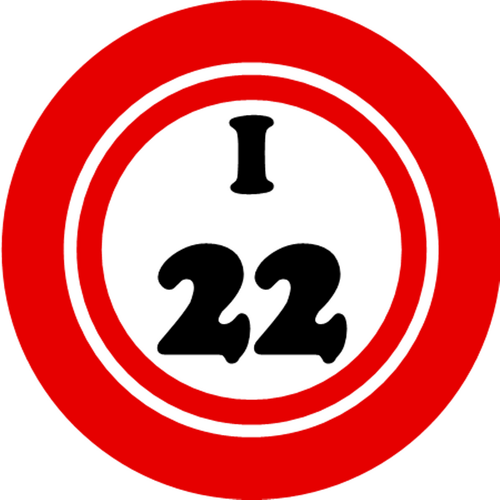 I 22 I22 Bingo Ball - 100 Pack Circle Stickers 3" x 3" Hobby Number ...