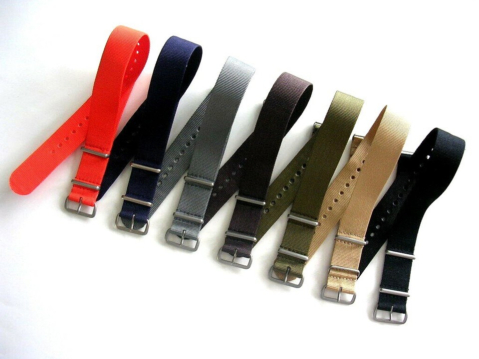 20mm Green NATO G10 nylon weekender watch band 3pak strap RAF MoD Bond ...