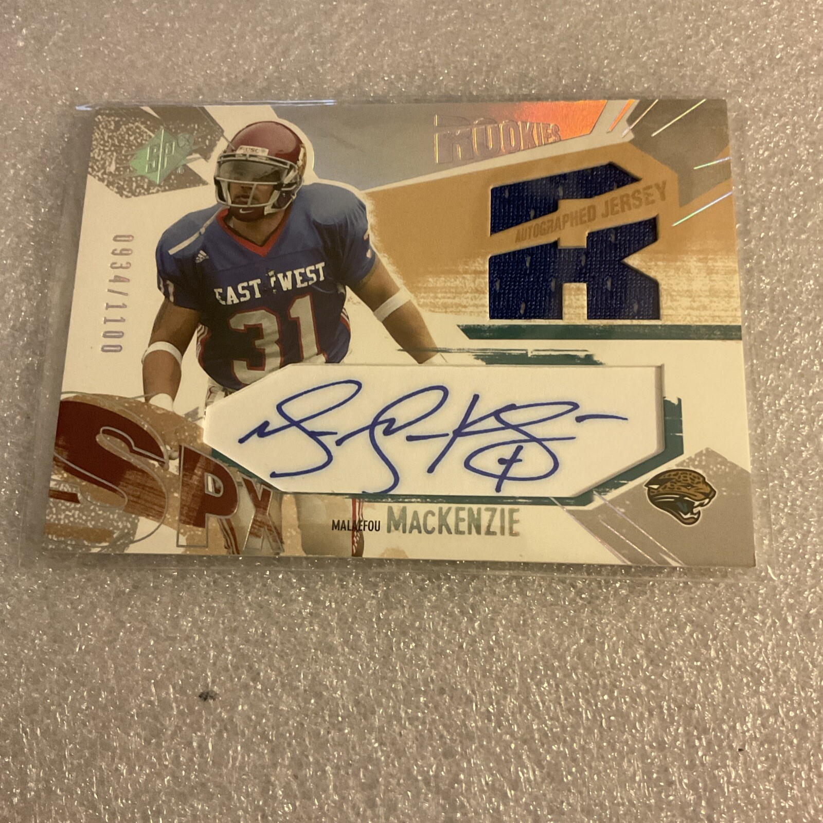 2003 SPx Malaefou MacKenzie Rookie Jersey Auto /1100 RC #203 Football ...