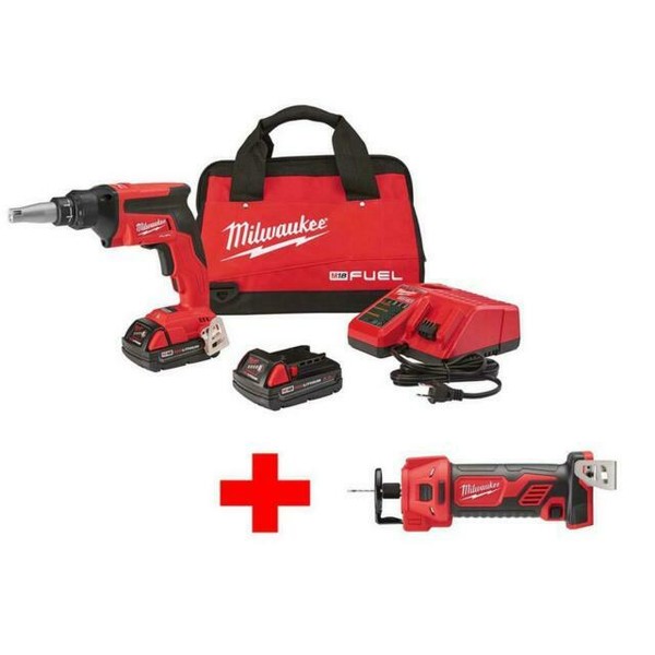 Milwaukee 2866-22CTP M18 FUEL Drywall Screw Gun and Cutout Tool Combo ...