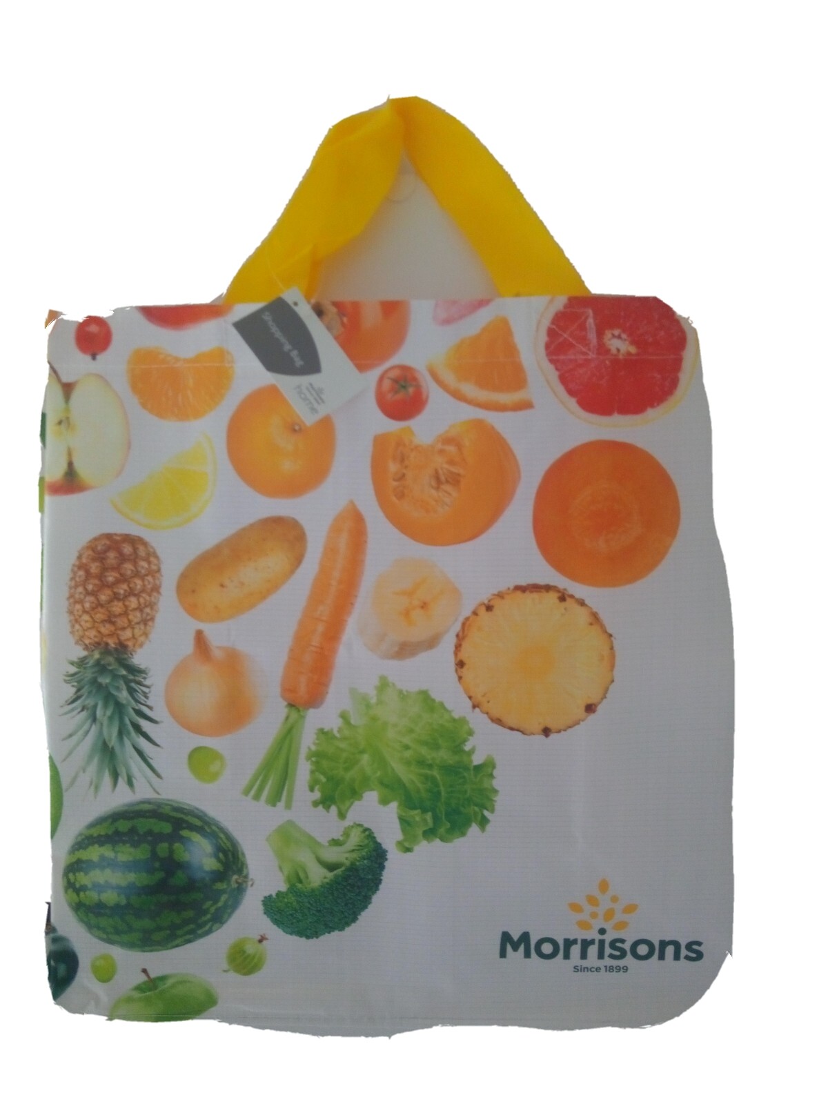 2x Morrisons Fruit Veg Tote bag Eco Shoulder Short Handle Shopping Bag ...