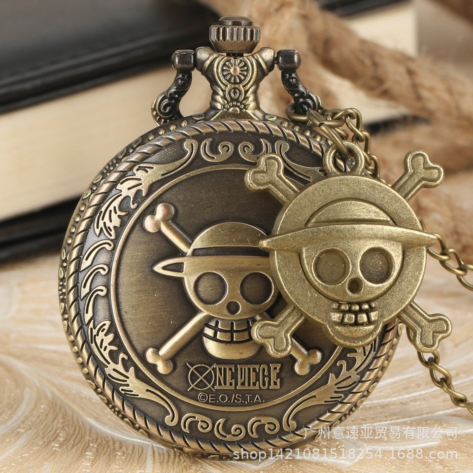 One Piece Vintage Pocket Watch with Skull Men Women Pirate Luffy Acc ...