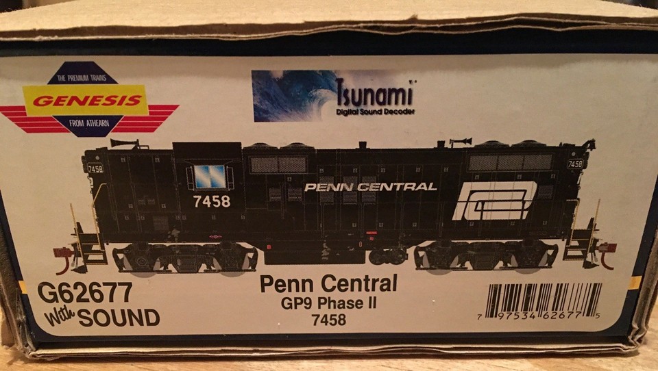 HO Athearn Genesis G62677 Penn Central GP9 Diesel Locomotive PC #7458 DCC SOUND | eBay