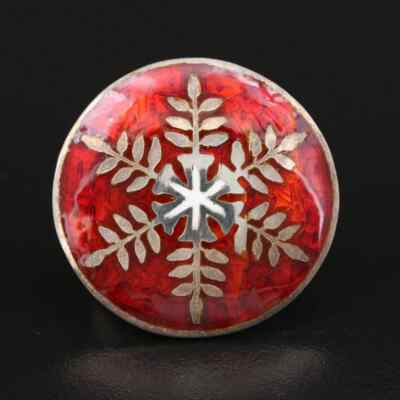 Siam Sterling Silver Red Enameled Brooch | eBay