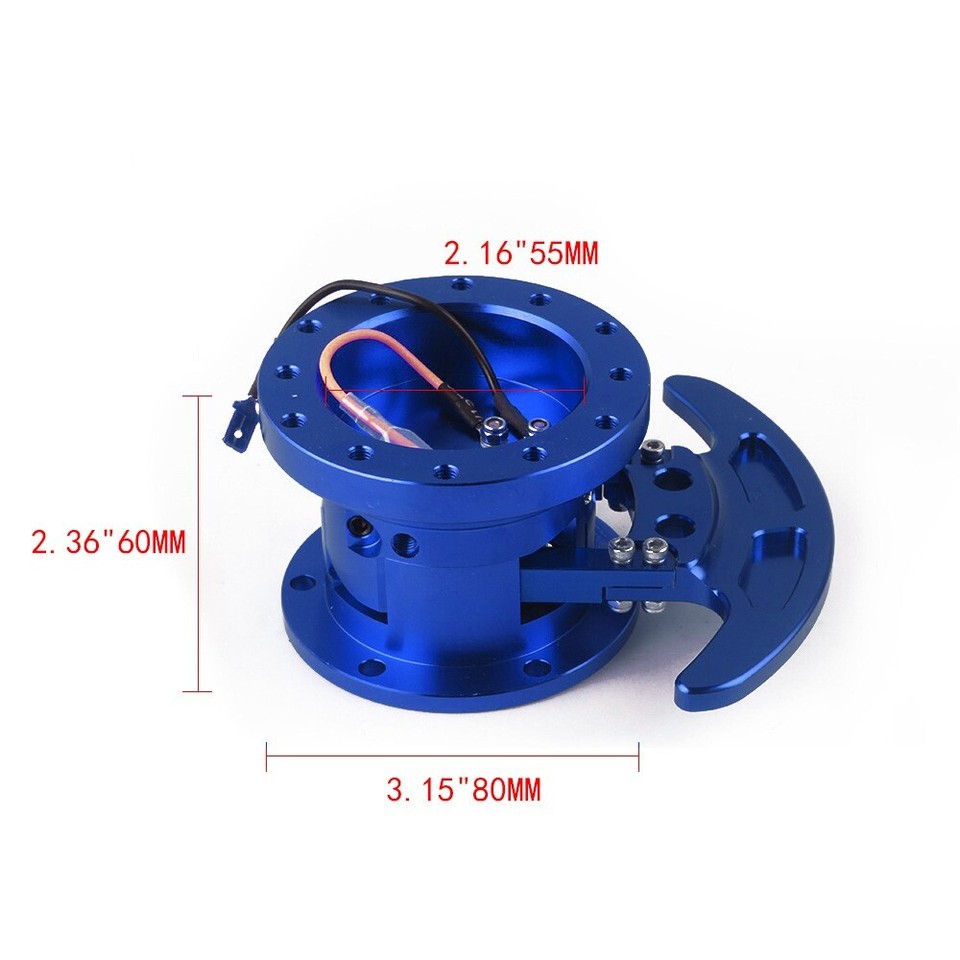 WorksBell Flip Up Tilt Racing Steering Wheel Quick Release Hub Kit Blue ...