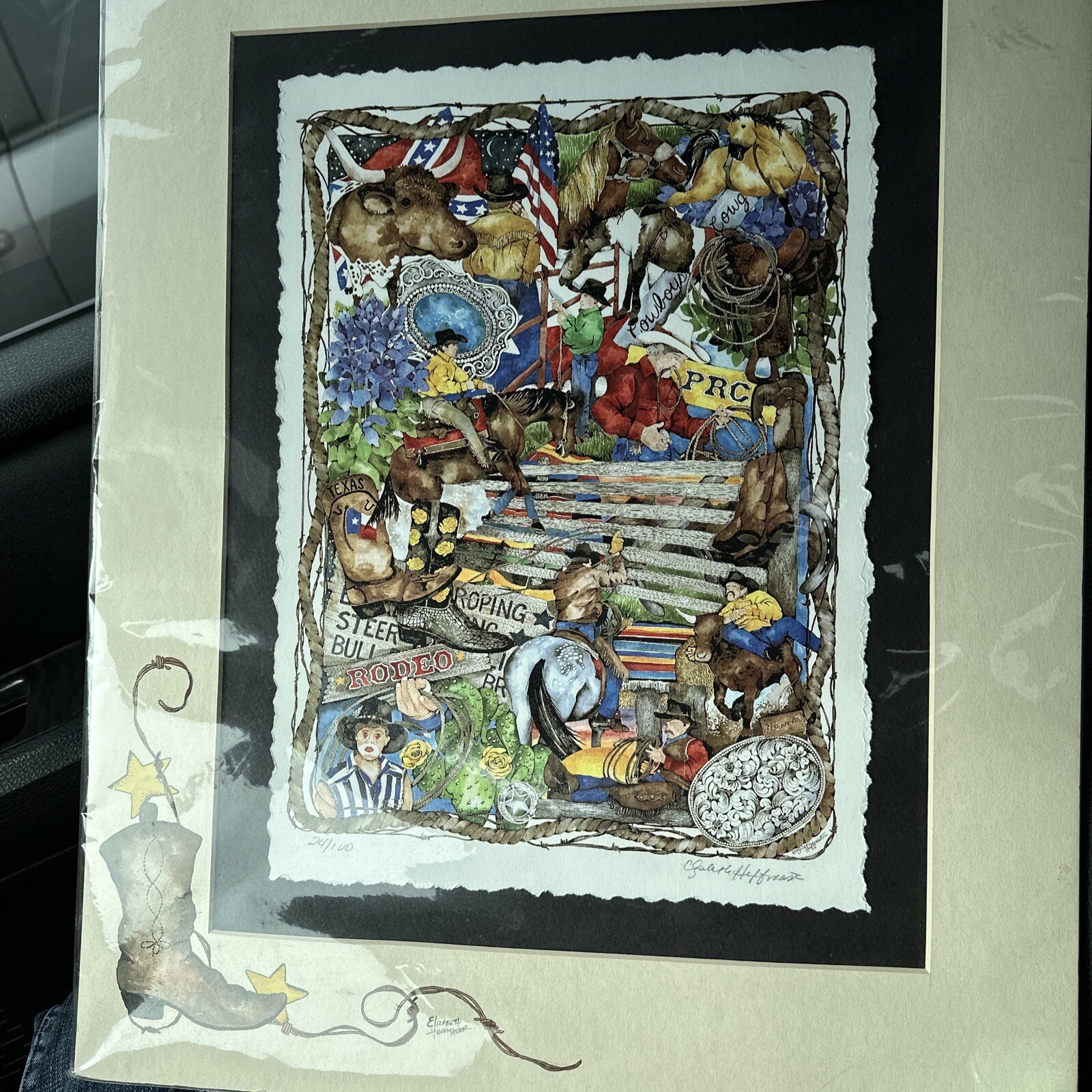 Watercolor Painting PRC Rodeo Artist Elizabeth Huffmaster | eBay