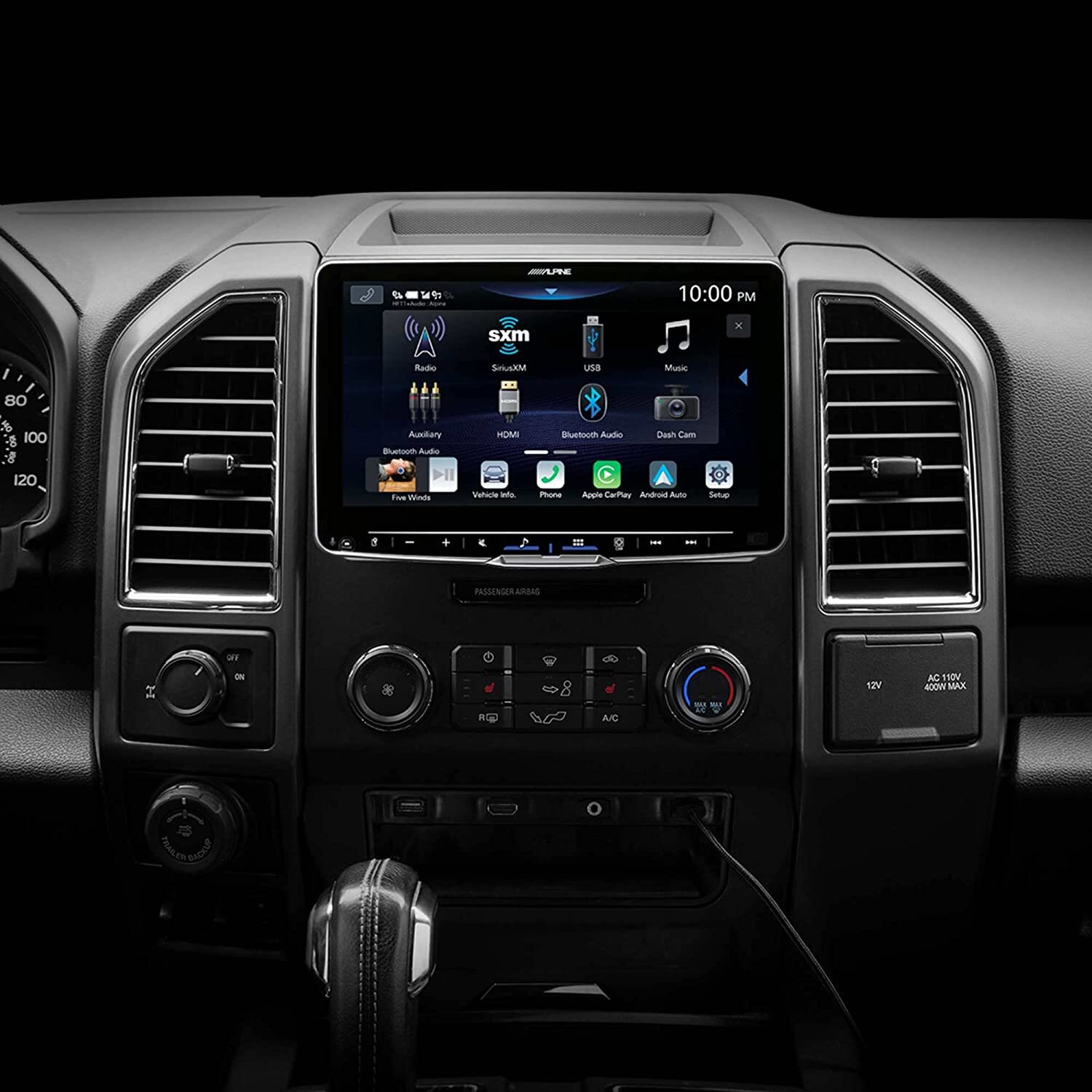 Alpine iLX-F509 9" Wireless CP/AA Car Stereo, KTX-NS01 Navigation Unit ...