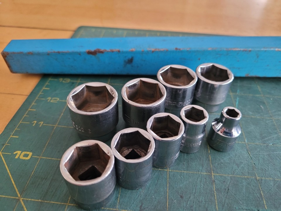 Matco Metric Socket Set B-M6 Set, 3/8" Drive 22mm thru 7mm Many missing ...