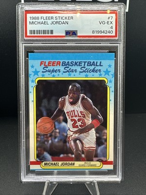 1988-89 MICHAEL JORDAN STICKER PSA 4 Fleer #7 VG-EX Chicago Bulls | eBay