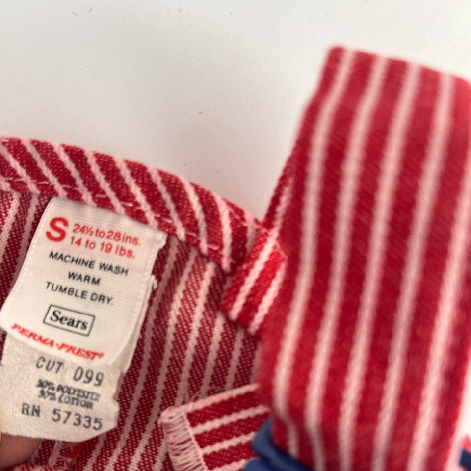 Sears Vintage Infant Pinstripe Railroad Train Jumper Bib Conductor ...