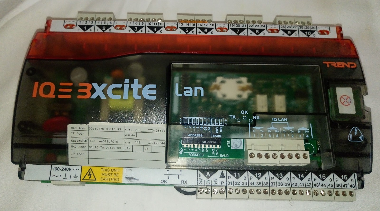 TREND IQ3XCITE/16/LAN/BAC/100-240 IQ3 Web Enabled Controller P/n: IQ3 ...