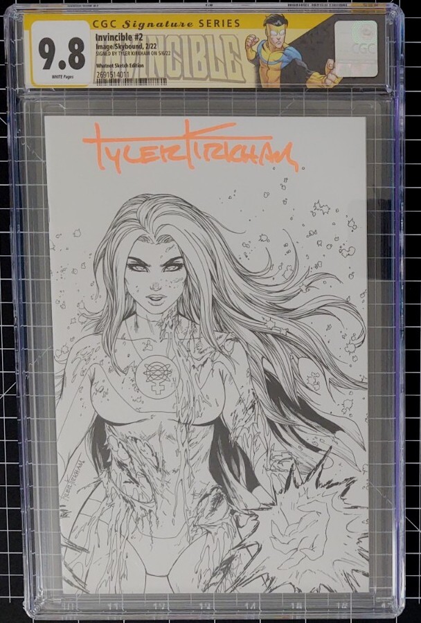Invincible #2 CGC SS 9.8 Kirkham Signed Battle Damage WhatNot B&W Sketch Variant | eBay