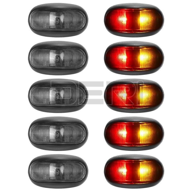 10X LED Amber Red Clearance Lights Side Marker Lamp Trailer Truck ...