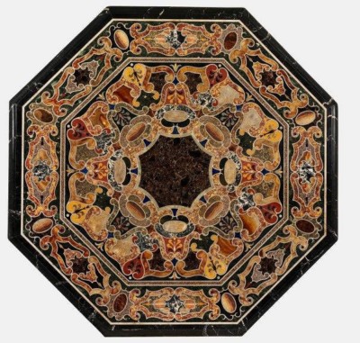 36" Black Marble Coffee/ Dining Table Top Marquetry Handmade Home ...
