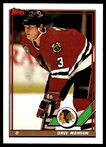 1991-92 Topps #409 Dave Manson Chicago Blackhawks Hockey Card | eBay