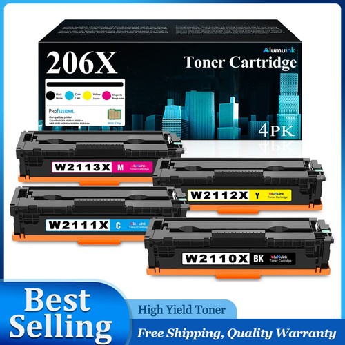 206X 4-Pack High Yield Toner W2110X with Chip for HP M255nw M255dw, MFP ...