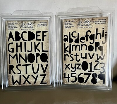 NEW Tim Holtz Cling Stamps Alphabet Upper & Lower Case & Numbers Mixed ...