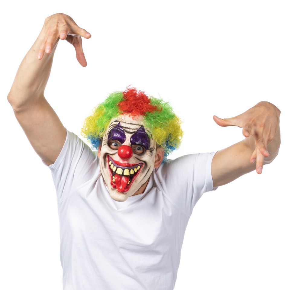 Clown Mask Halloween Circus Scary Funny Latex Mask Full Head Cosplay ...