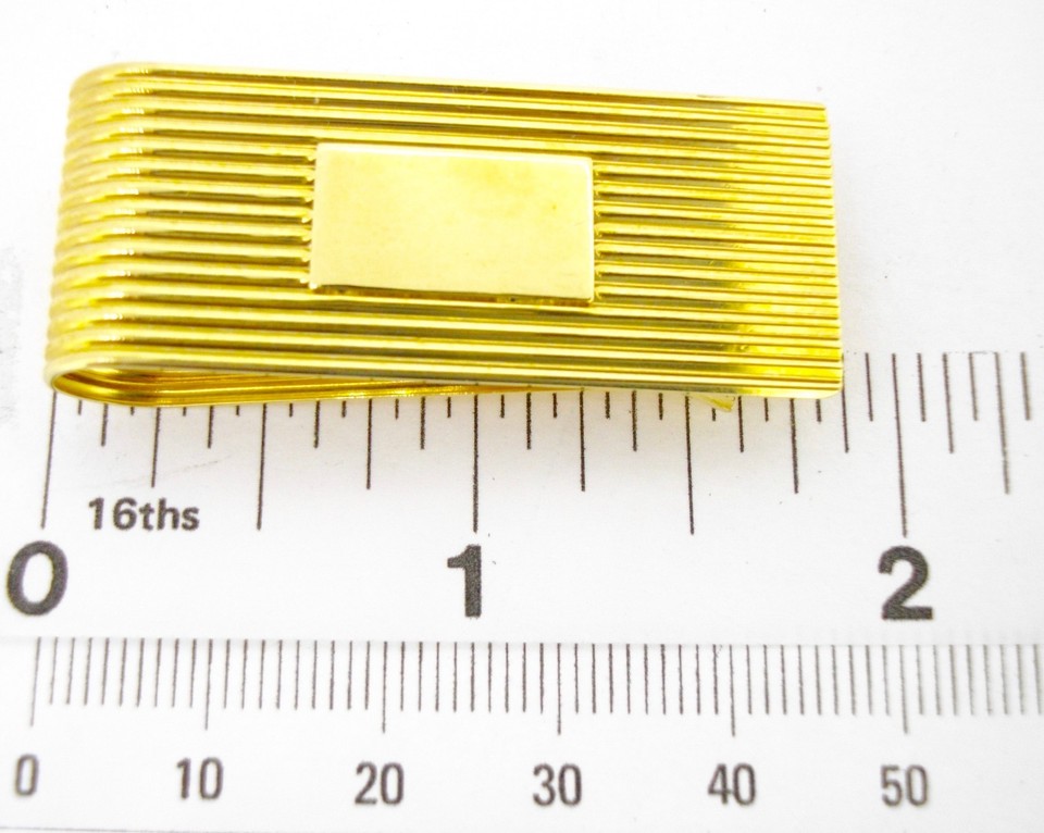 Money clip 14k yellow gold engraveable 1 3/4 x 3/4 inches New | eBay