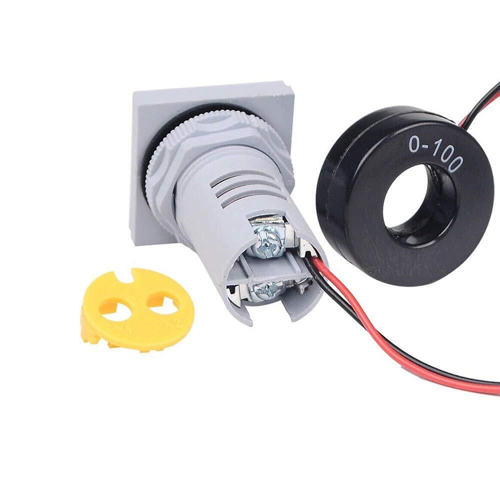 1Pcs Yellow 3 in 1 Square Shape Digital AC Panel Ammeter Voltmeter ...