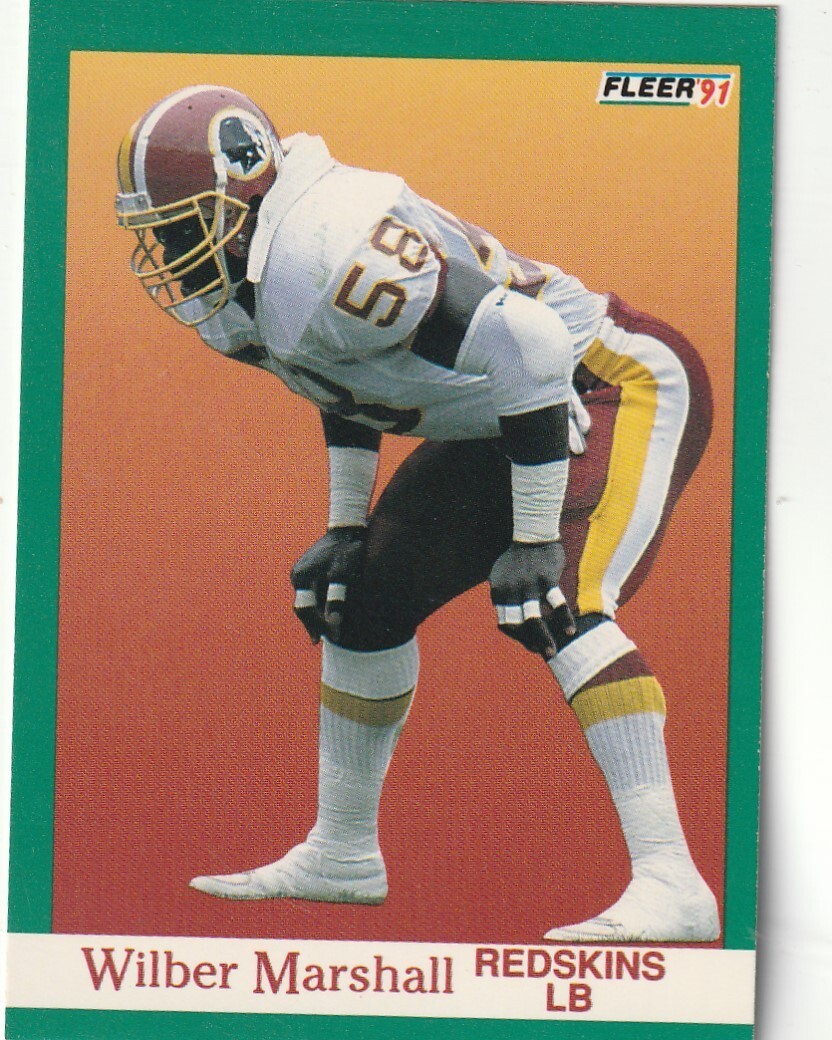 FREE SHIPPING-MINT-1991 Fleer Wilber Marshall #390 REDSKINS PLUS BONUS ...