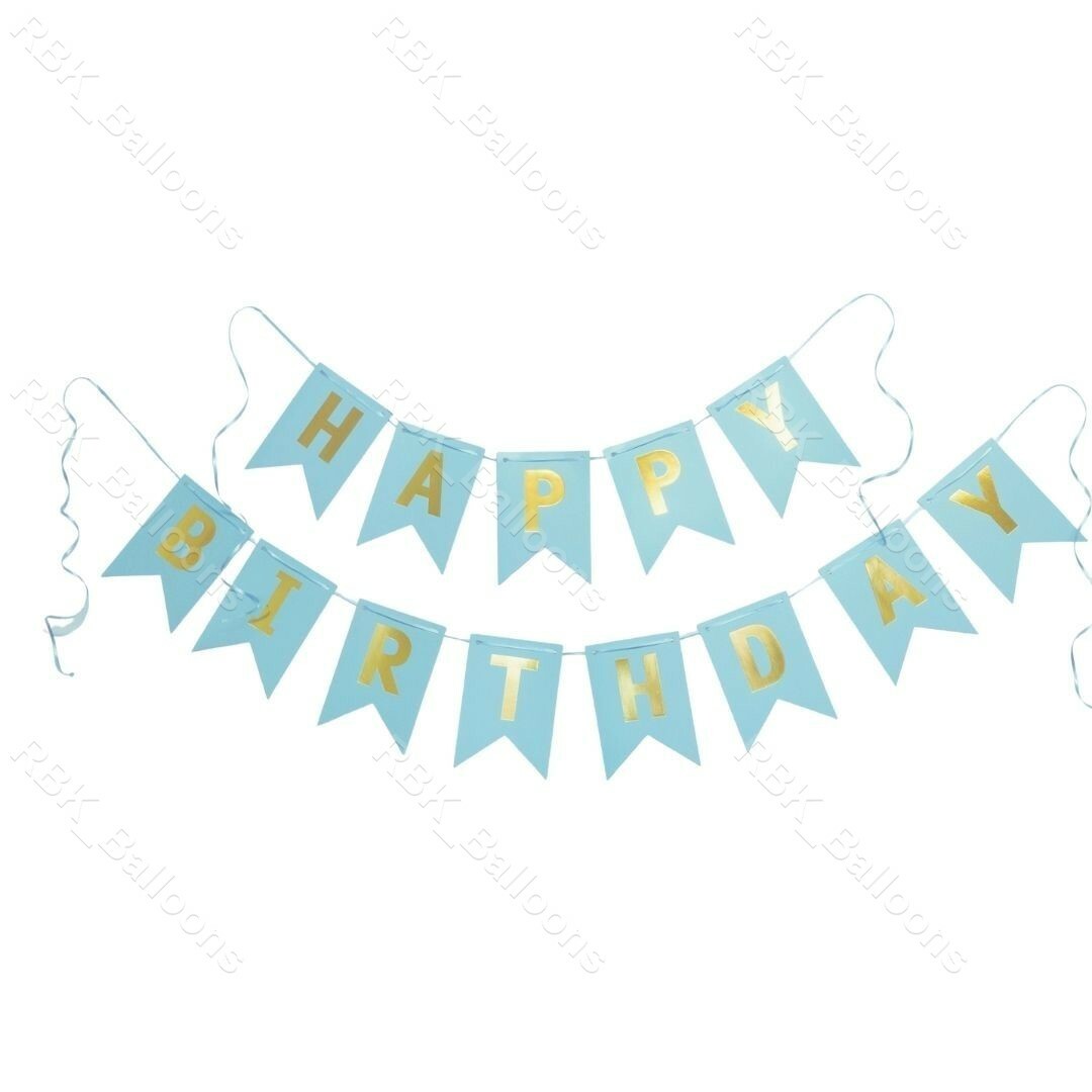 Happy Birthday Bunting Banner Coloured Paper Card Hanging Birthday ...
