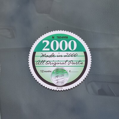 2000 Green Tax Disc Replacement Retro Vinyl Sticker Decal For Car ...