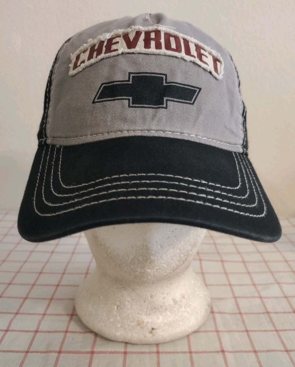 Chevrolet Chevy Cap Hat Black Gray Mens Womens Adjust… - Gem