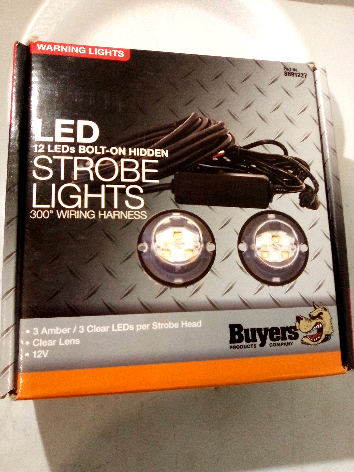 Buyers 8891227 - Bolt-On Mount Amber/White LED Hideaway Strobe Light ...
