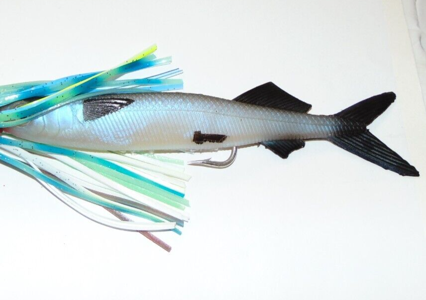 10" Live Ballyhoo Trolling Fishing Lure Chugger Rigged Mahi Tuna Marlin ...