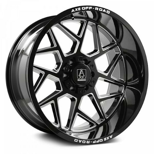 4 NEW 24x12 AXE OFF ROAD Nemesis Black Milled Wheels Ford F250 F350 ...