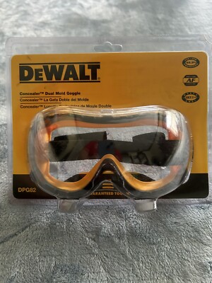 DEWALT CONCEALER DUAL MOLD GOGGLE DPG82-11C UVA 99.9% ANTI-FOG Z87.1 ...