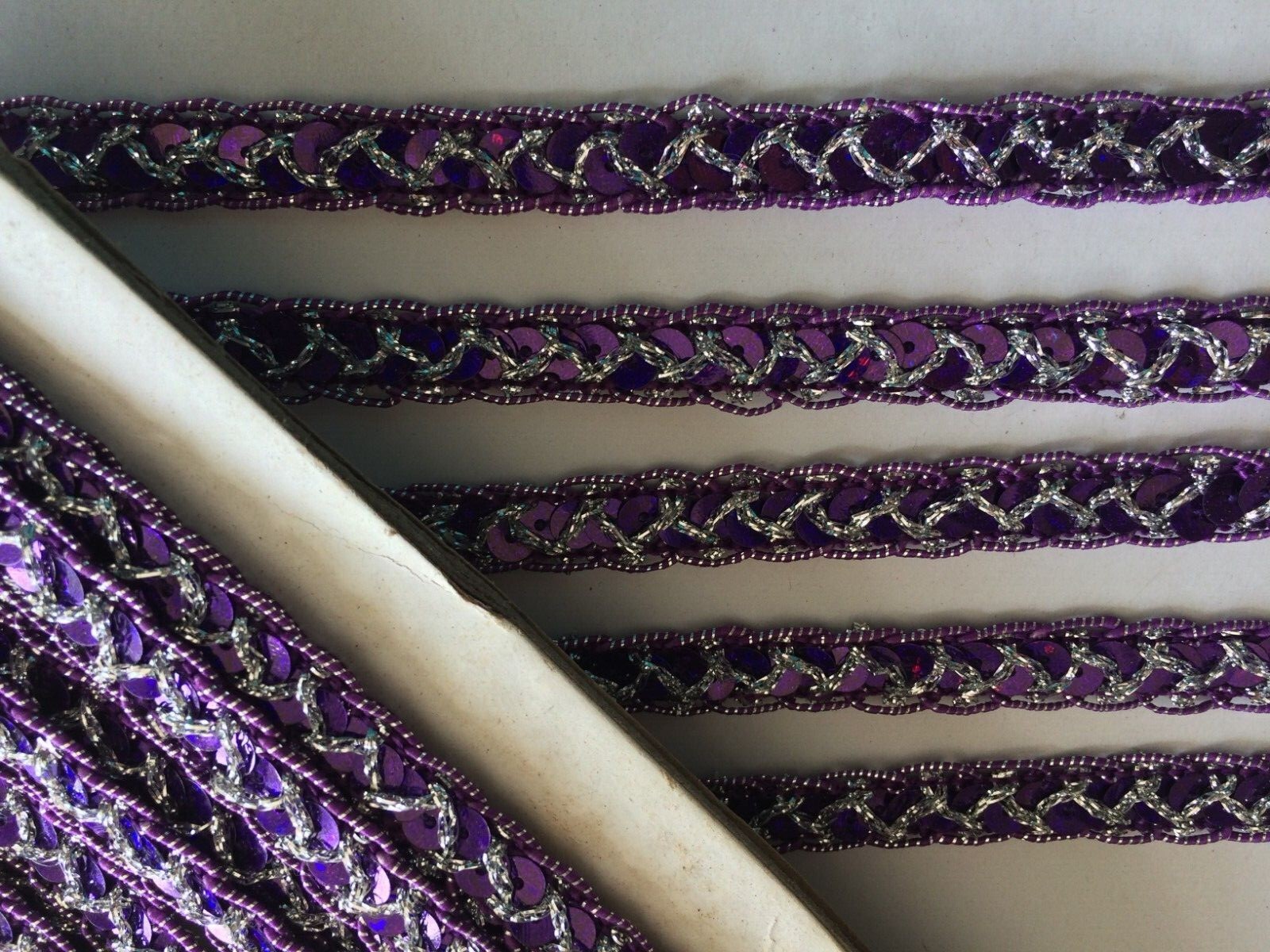13/2 meter Pailletten Borte Spitze wünschfarbe 1,2cm breit ...