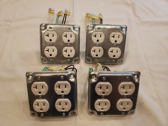 4 - 20 Amp Outlets Mounted In Quad RS Cover 20A Prefabricated ...