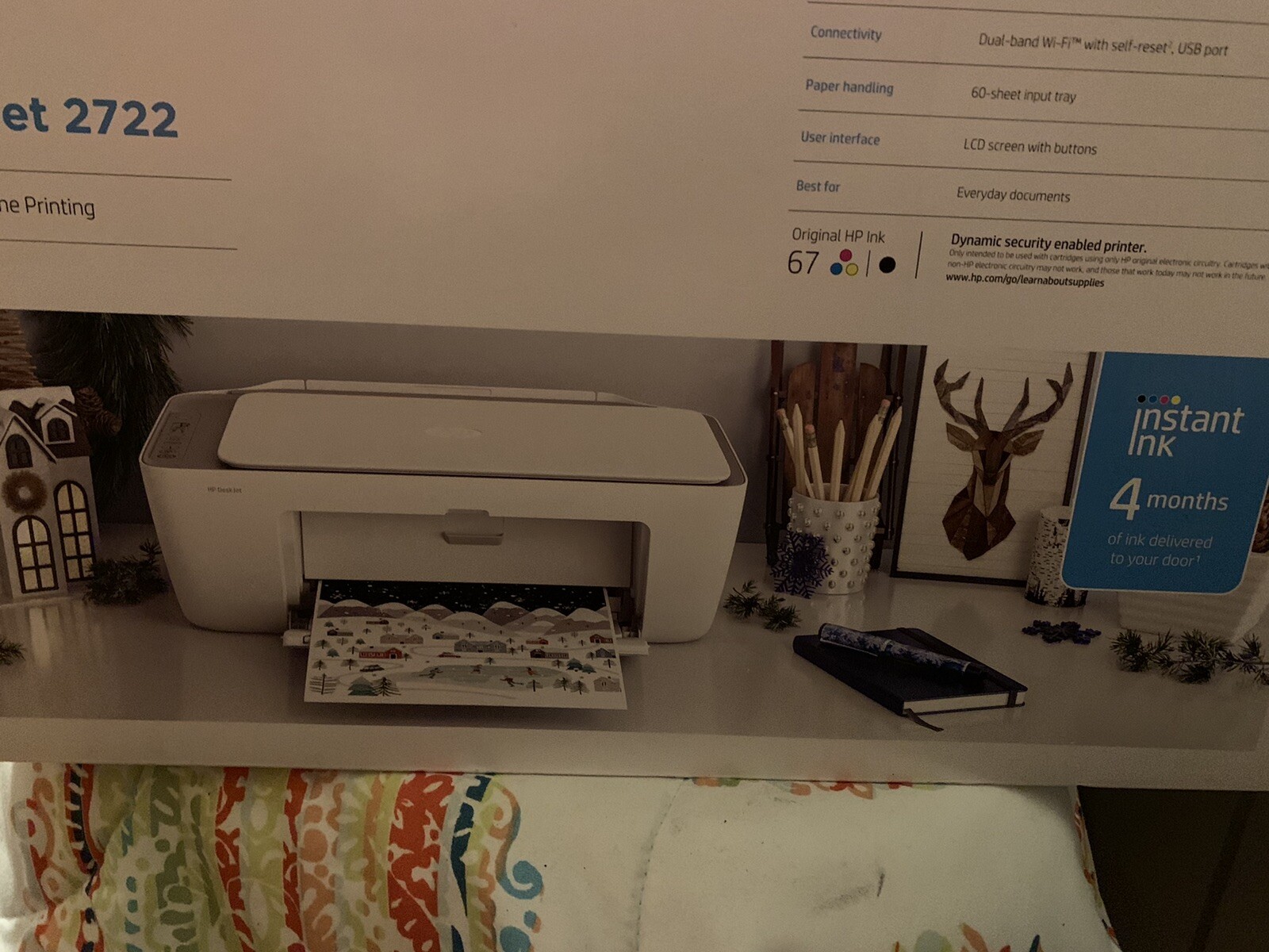 HP+DeskJet+2722+All-in-One+Wireless+Color+Inkjet+Printer+-+White for ...