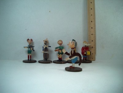 Vintage WOOD HAND CARVED BOBBLE HEAD / NODDER / SPRING NECK MUSICIANS ...